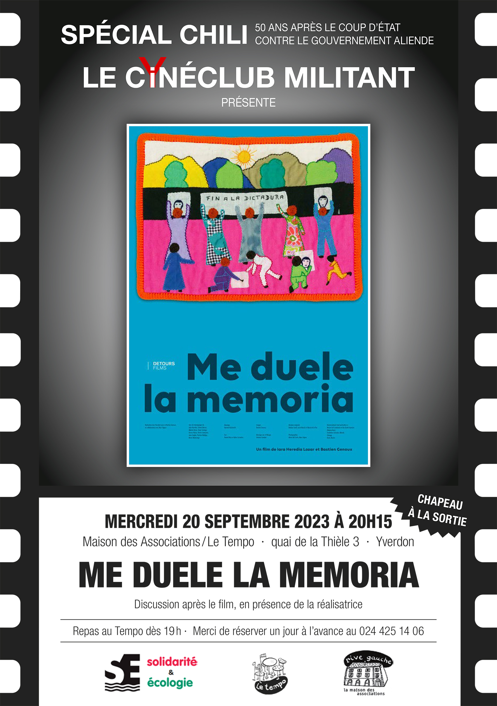 Ciné-Club militant : ME DUELE LA MEMORIA - Solidarité & Écologie